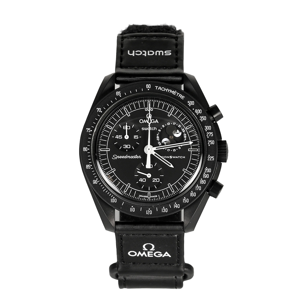 SWATCH X OMEGA BIOCERAMIC MOONSWATCH MISSION TO MOONPHASE SNOOPY BLACK ...